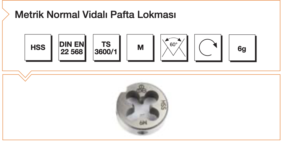 MTE M18x2,5 Metrik Normal Vidalı Pafta Lokması B00110021800